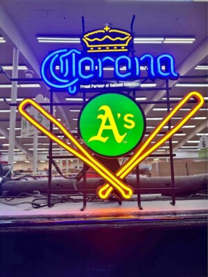 Corona Beer Oakland Athletics 24" Vivid LED Neon Sign Light Lamp With ...