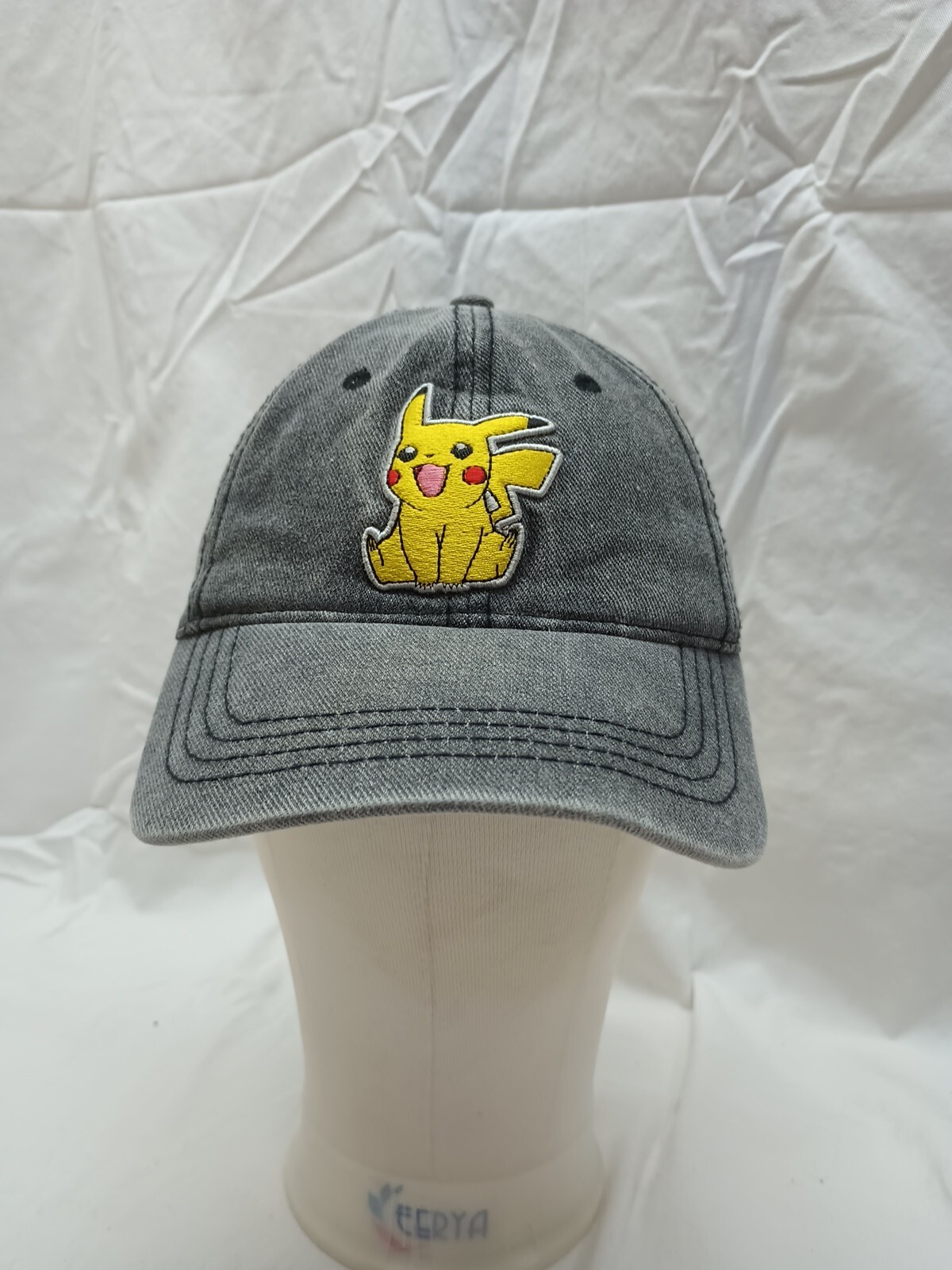 POKEMON Pikachu Black Denim Embroidered - One Size St… - Gem