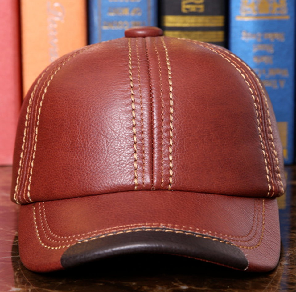 Fashion Durable Genuine Leather Baseball Cap Leather Hats for Men | eBay