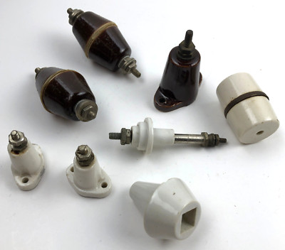 Mixed Lot of Porcelain Small Insulators Many Surface Mount - Vintage ...