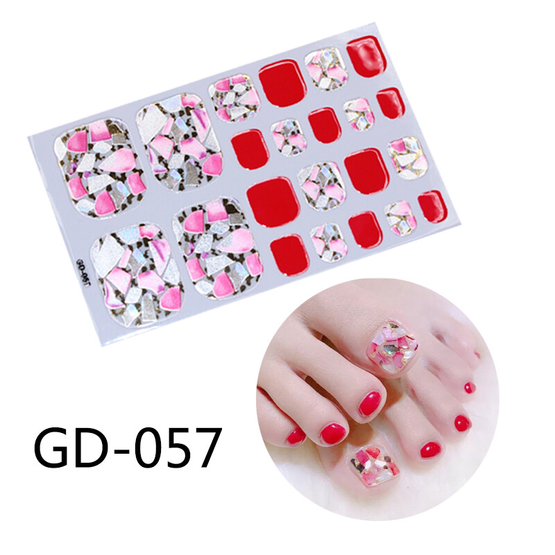 Full Size Nail Wraps Stickers Polish Toe Manicure Art Self Stick Decor ...