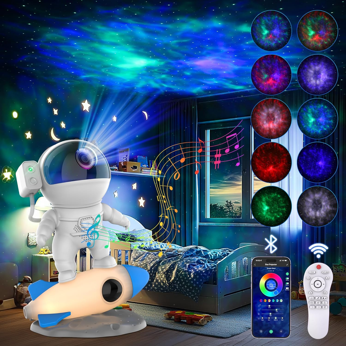 Robot Star Projector Robot Galaxy Projector & Night Light - Starry Sky ...