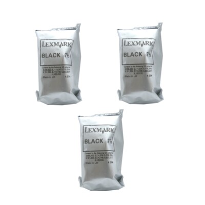 3x Original Lexmark Encre Cartouche 75 pour Z51 Z52 Z42 Z53 Z43 X73 X70 ...