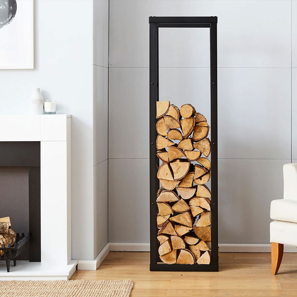 Heavy Duty Metal Log Rack HOMCOM Metal Rust Resistant Firewood Log