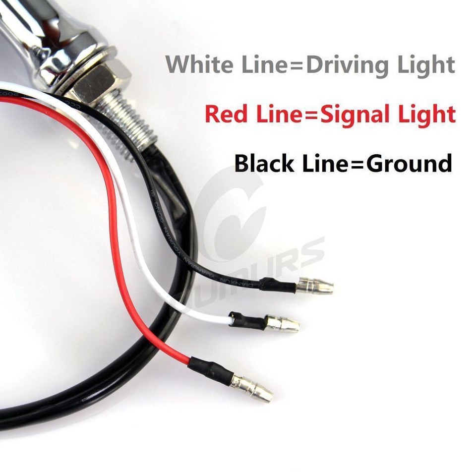 Universal Red 20 LED Chrome Motorcycle Running Turn Signal Tail Light ...