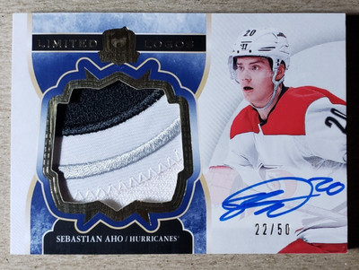 2017-18 The Cup Sebastian Aho Game Used Patch Auto /50 Hurricanes ...