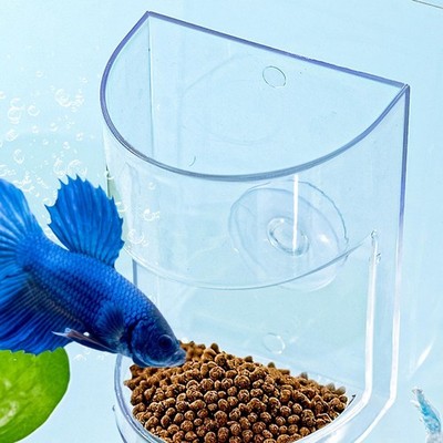 Fish Feeder Floating and Sinking Fish Food Container Holder Clear ...