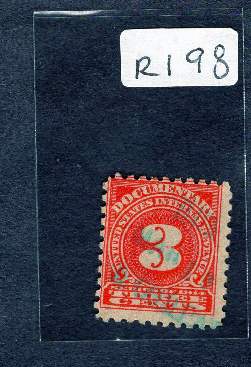 1914 Stamp #R198 Revenue 3c Documentary Used | eBay