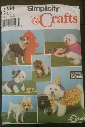 SIMPLICITY #9884 DOG COAT COSTUMES PATTERN ONE SZ --UNCUT | eBay