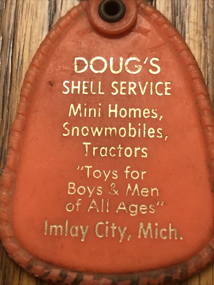 Vintage shell service snowmobile tractor advertising keychain Imlay ...