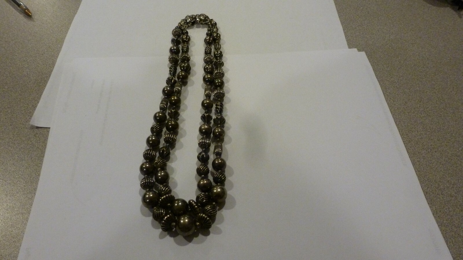 ANTIQUE GUGLIELMO CINI 18"-20" DOUBLE STRAND STERLING SILVER ABSTRACT ...