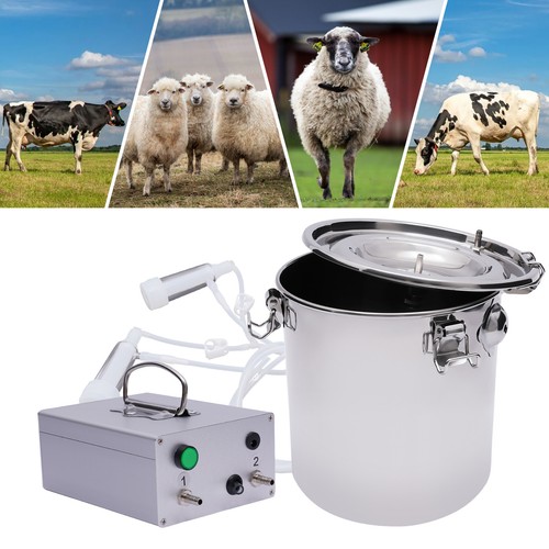 5L Electric Sheep Goat Cow Milking Machine Dual Head Pulsation Milking ...