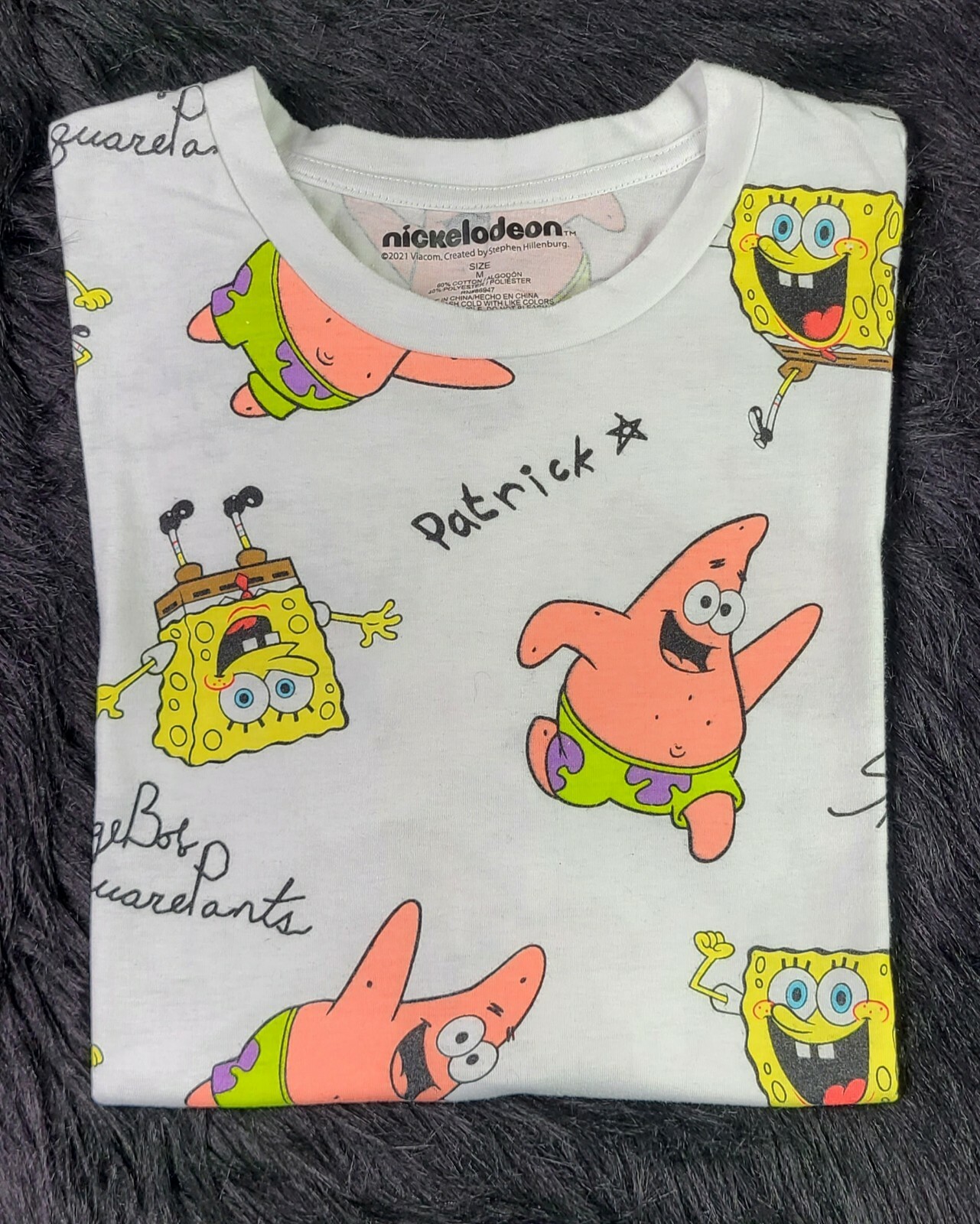 Nickelodeon SpongeBob All Over Print White Size Mediu… - Gem