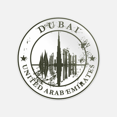 Dubai City United Arab Emirates Travel Rubber Stamp Vinyl Sticker Decal ...