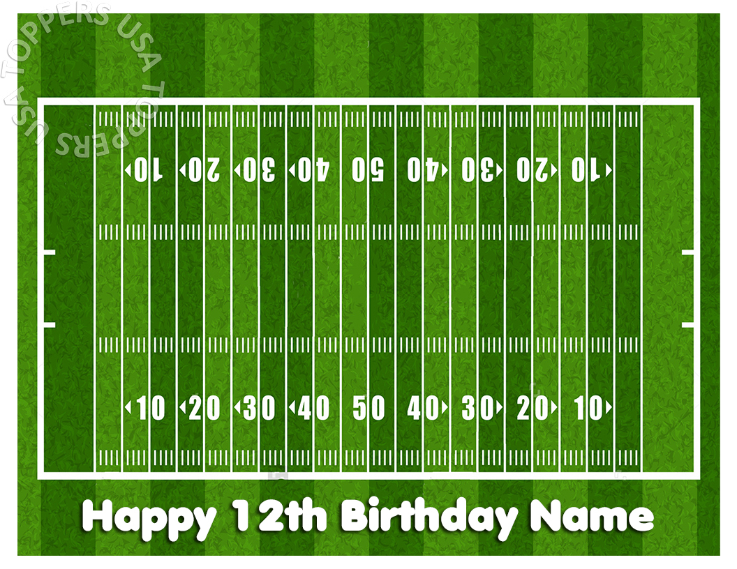 EDIBLE Football Field Cake Topper Birthday Party Wafer Paper Sheet ...