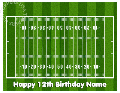 EDIBLE Football Field Cake Topper Birthday Party Wafer Paper Sheet ...