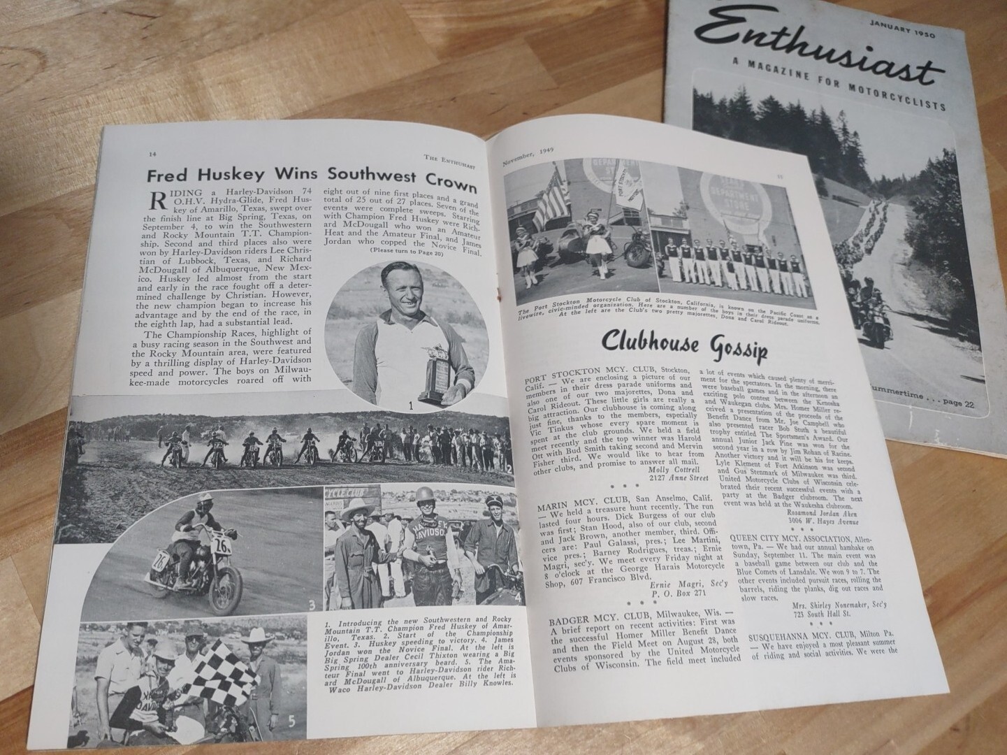 Lot of 2 The Enthusiast Motorcyclist Magazines Nov 1949/Jan 1950 Harley ...