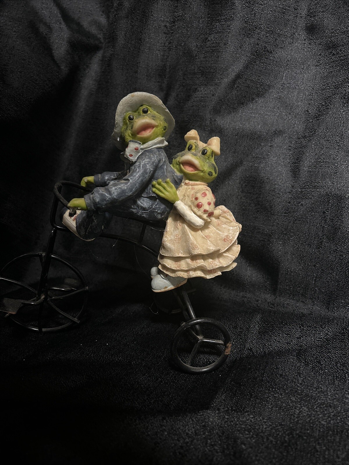 Couple Of Frogs On A Tricycle. Out For A Date. Made Of Resin. 8" tall ...