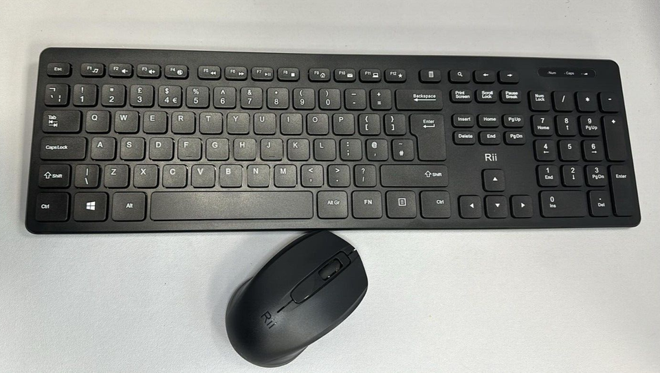 Rii RK200 Wireless Keyboard and Mouse Bundle Standard Full-Size UK ...