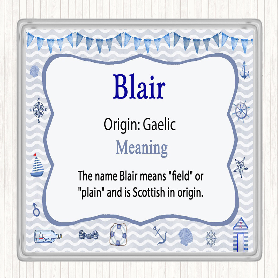 Blair Name Meaning Drinks Mat Coaster Nautical | eBay