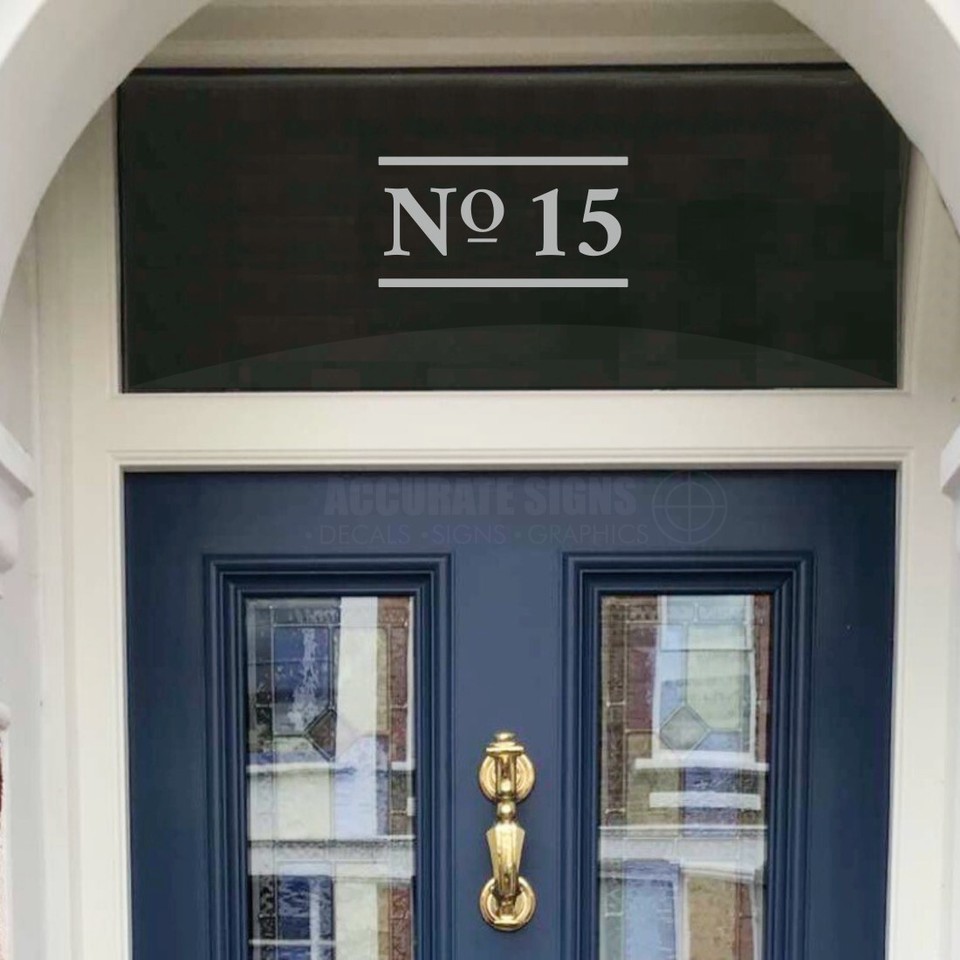 House Door Number Sticker for Window Fanlight Decal (02) | eBay UK