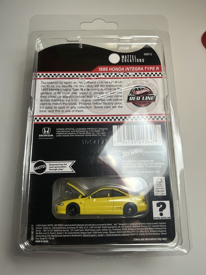 RARE Hot Wheels Exclusive Red Line Club RLC 1995 Honda Integra Type R ...