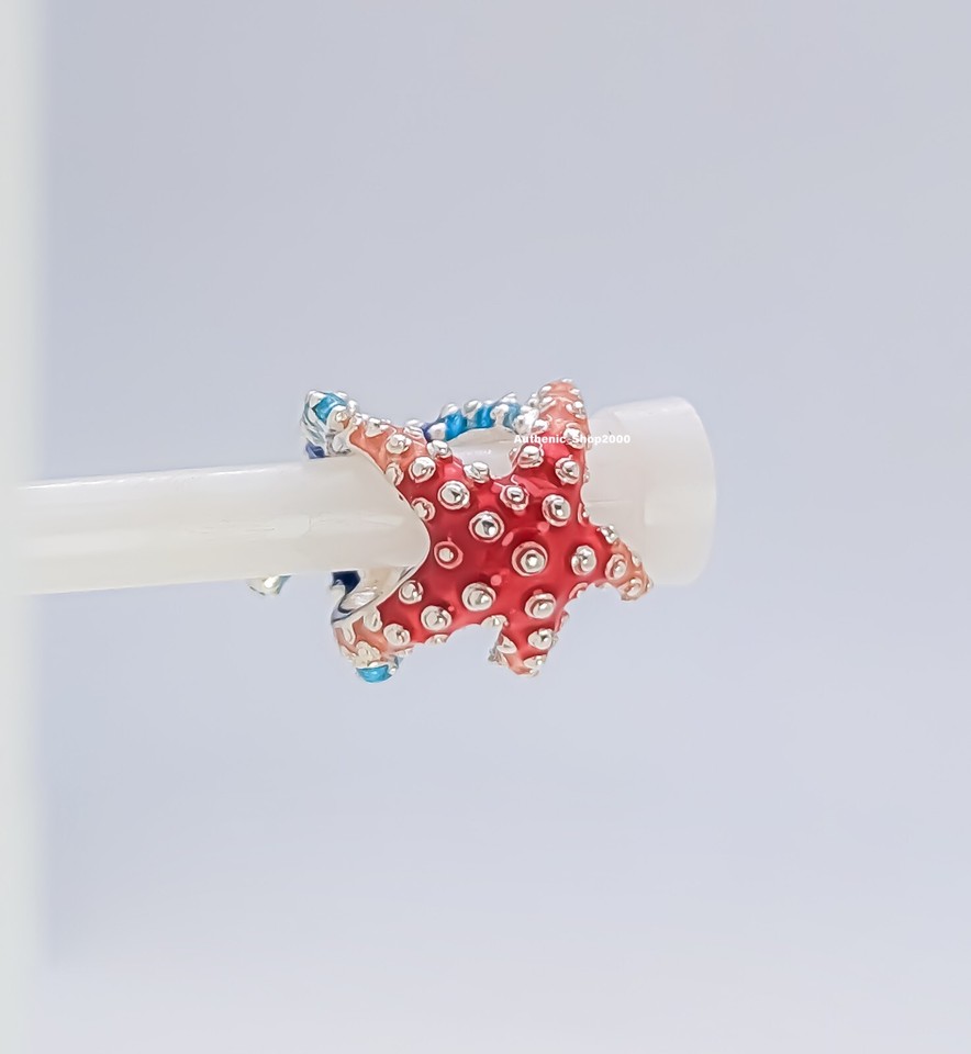 New 100% Authentic PANDORA 925 Ale Colorful Enamel Starfish Mini Charm ...