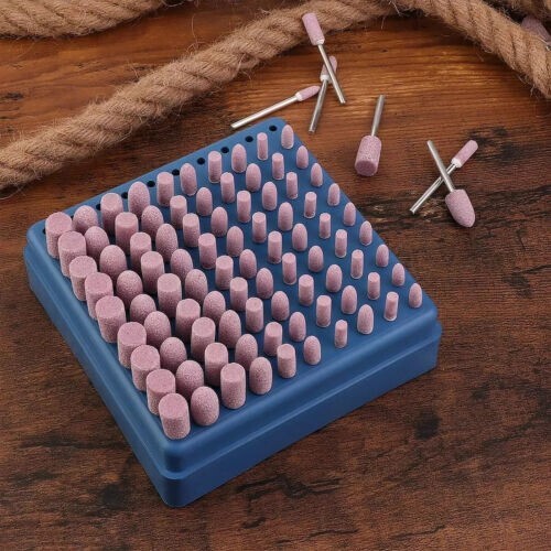100x Rotary Mounted Abrasive Grinding Stone Point Wheel Bits Set For ...