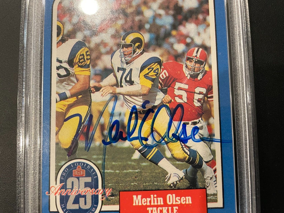 Merlin Olsen Signed 1988 Swell Autograph Card Football Hall of Famer ...