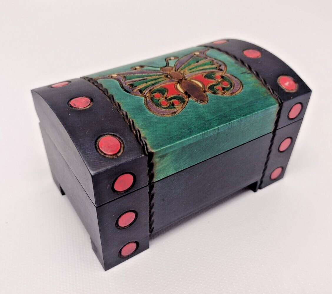 Polish Handcarved Wooden Box - Butterfly Chest Box - Keepsake Gift Box ...