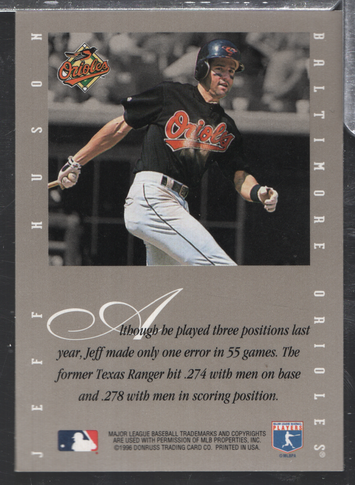 Jeff Huson Orioles Autographed 1996 Donruss Leaf w/COA 111423NPCD76 | eBay