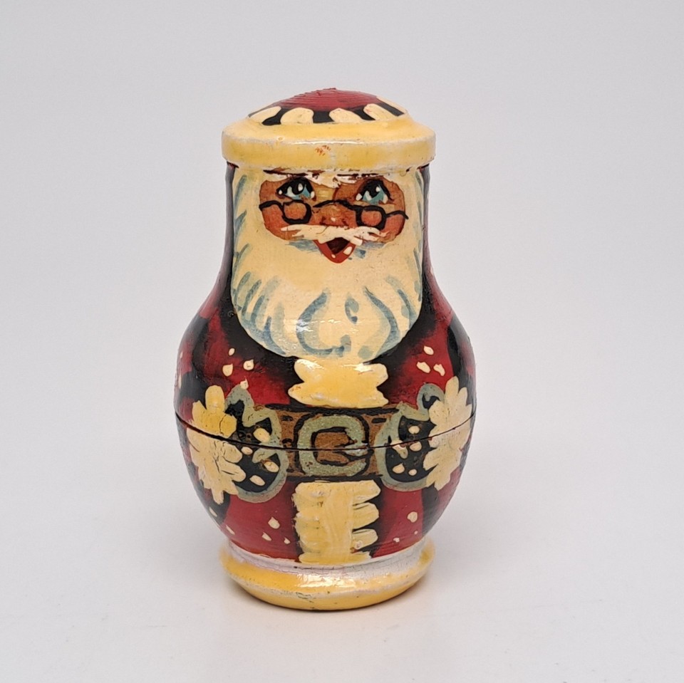 Vintage Russian Christmas Tree Matryoshka Nesting Doll, Santa & Snowman ...