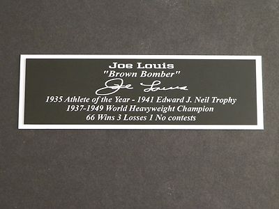 Joe Louis Autograph Nameplate Brown Bomber Boxing Autograph Jersey ...