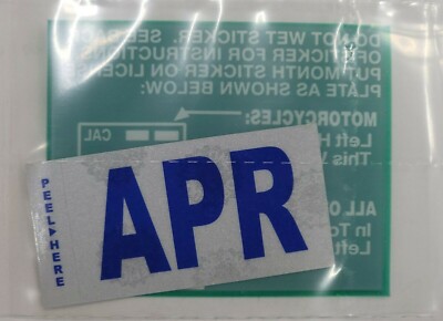 California Month Sticker (April) DMV License Plate Month Sticker ...