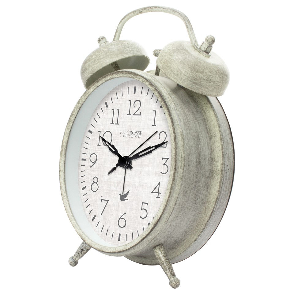 617-2916 La Crosse Clock Co. Battery Powered Twin Bell Analog Alarm Clock | eBay