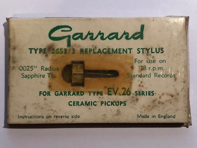 Original Stylus Needle GARRARD Type EV26 / 26S3/3 | eBay