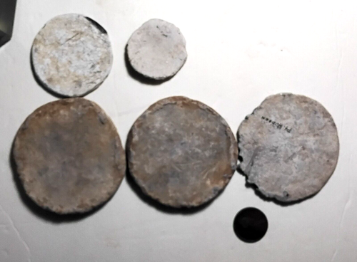 5 Civil War Relic Salvaged lead discs 21.8 oz., largest 2.12" found Ft ...