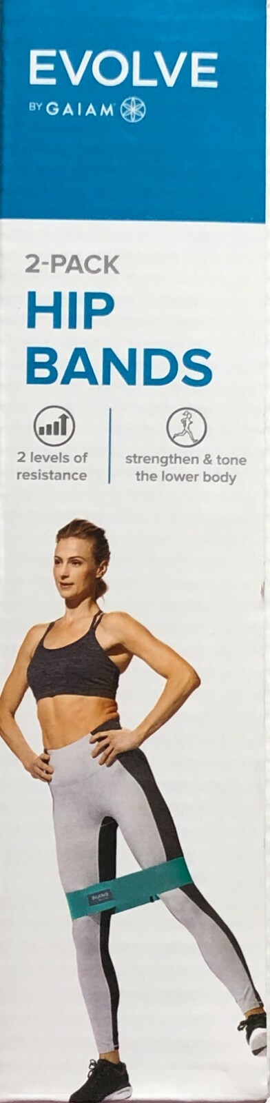 Evolve By Gaiam 2 Pack Hip Bands 2 Levels of Resistance Exercise ...