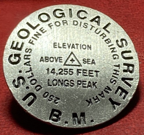 Longs Peak Colorado 14,255 Feet Metal Survey Monument Souvenir Pin | eBay