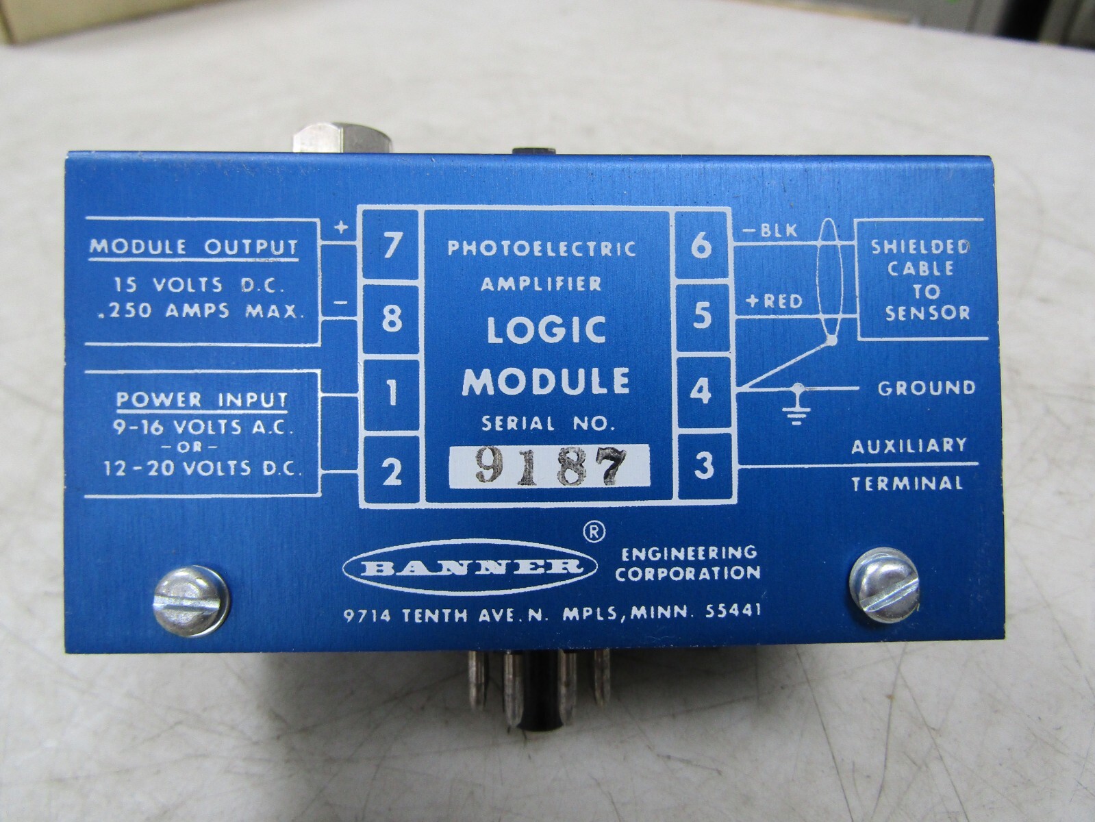 💥BANNER INDUSTRIAL CONTROL PLUG-IN MODULE 9-16 VAC 15 VDC B3-1500 | eBay