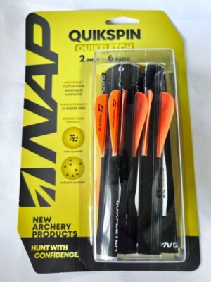 NAP Quikfletch 2" QuikSpin Black Tube 6 pk W/O/O | eBay
