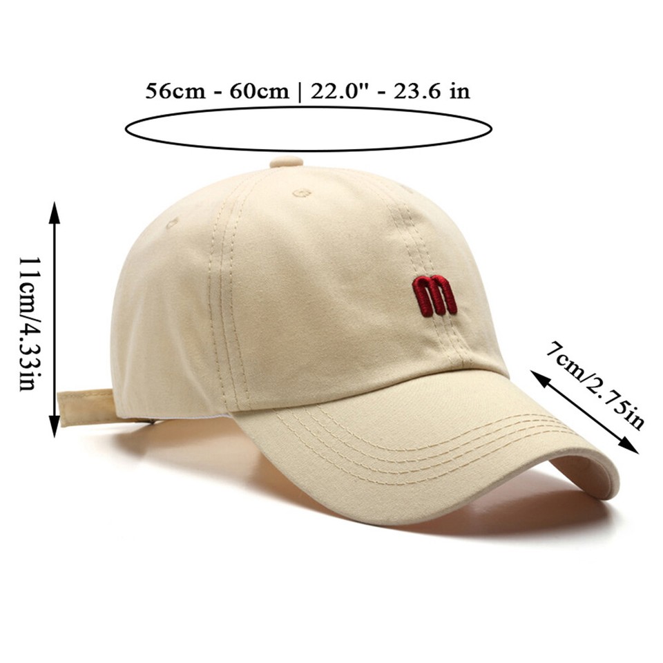 Cotton Baseball Cap Washed Adjustable Hat Style Plain Solid Blank Dad ...