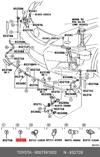 Genuine OE clamp, headlamp cleaner, no.3, 9007591002 for TOYOTA 90075 ...