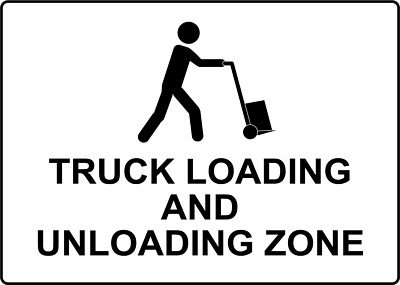 TRUCK LOADING AND UNLOADING ZONE| Laminated Vinyl Decal Sticker Label ...