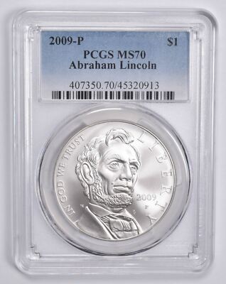 MS70 2009-P Abraham Lincoln Commemorative Dollar PCGS Blue Label | eBay