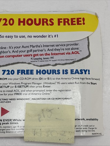 Vintage 1997 America Online AOL CD Packaging Damaged | eBay