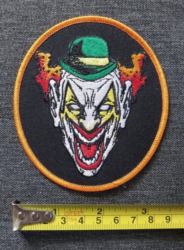 Wicked Evil Laughing Smiling Clown Embroidered Iron On Jacket Vest Hat ...