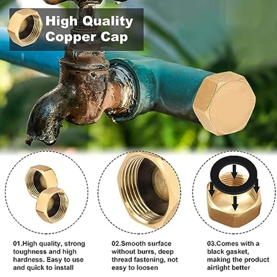 Brass Pipe End Cap Brass Blanking Cap Easy Installation For Industrial ...