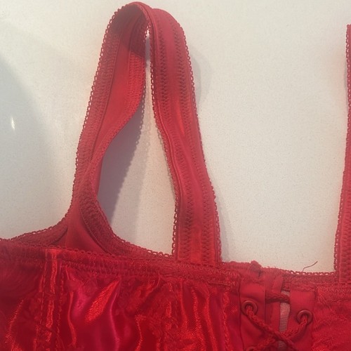 Vintage Empire Intimates Red Corset Bustier Back Lace Closure size 36 ...