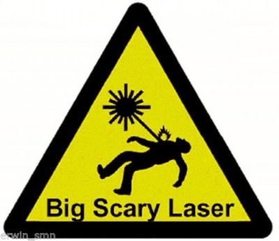 5x Sticker Decal Big Scary Laser Warning Label for Green Blue Red Laser ...